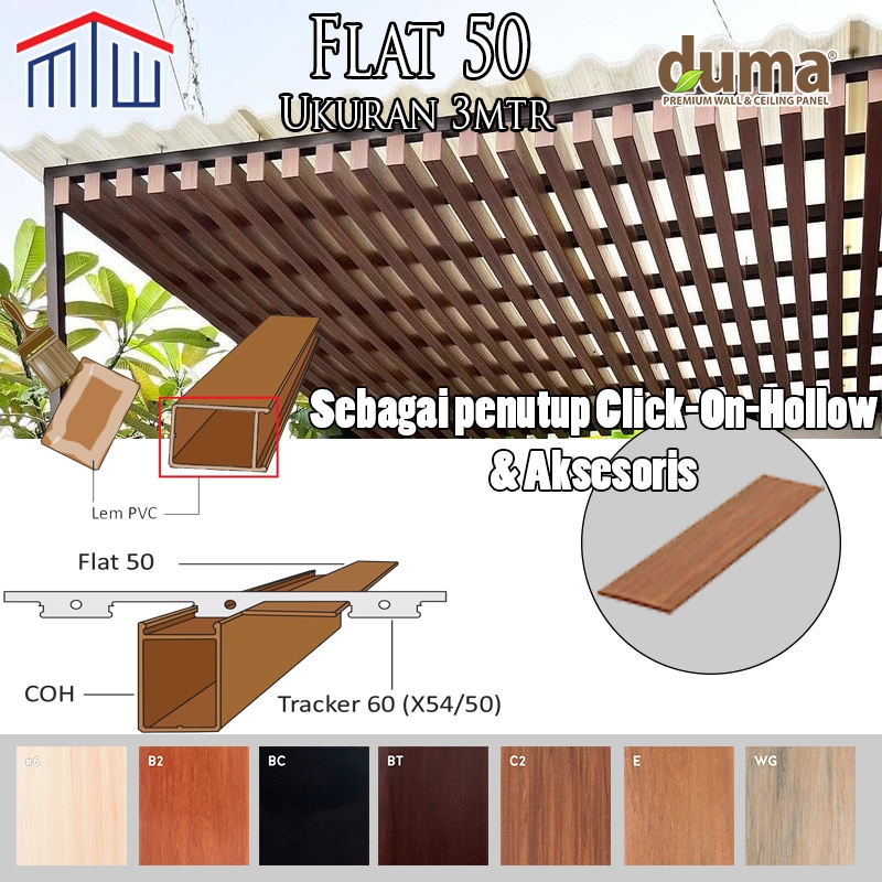 Jual Flat 50 Dekorasi Dinding Wallpanel WPC DUMA Motif Kayu Anti rayap ...