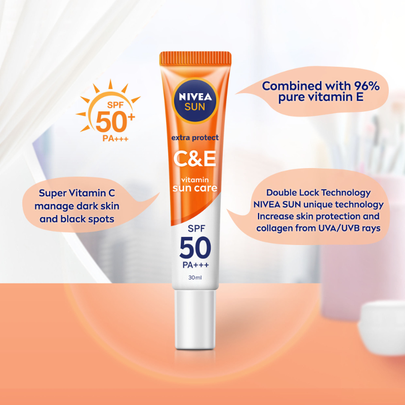 Jual Nivea Sun Extra Protect C&E Vitamin Sun care SPF 50 PA+++ 30 ml ...