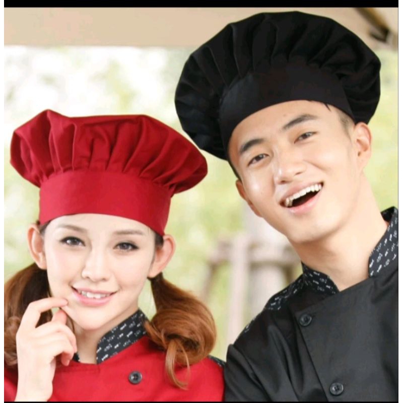 Jual Topi Chef Dewasa Gratis bordir nama / Topi Koki Dewasa | Shopee ...