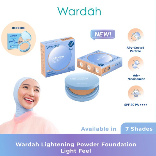 Jual Wardah Refill Lightening TWC Light Feel Powder Foundation 12gr ...