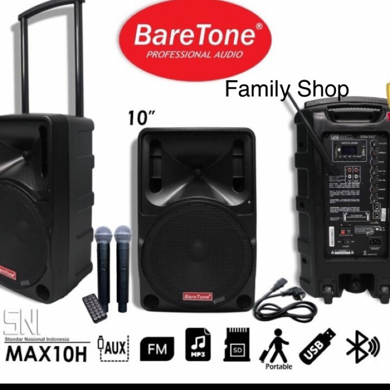 Jual Produk Original Speaker Portable Wireless Baretone MAX 10H 10 ...