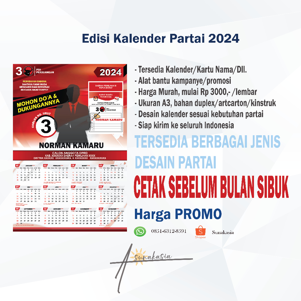 Jual Kalender PARTAI UNTUK PROMOSI | Shopee Indonesia