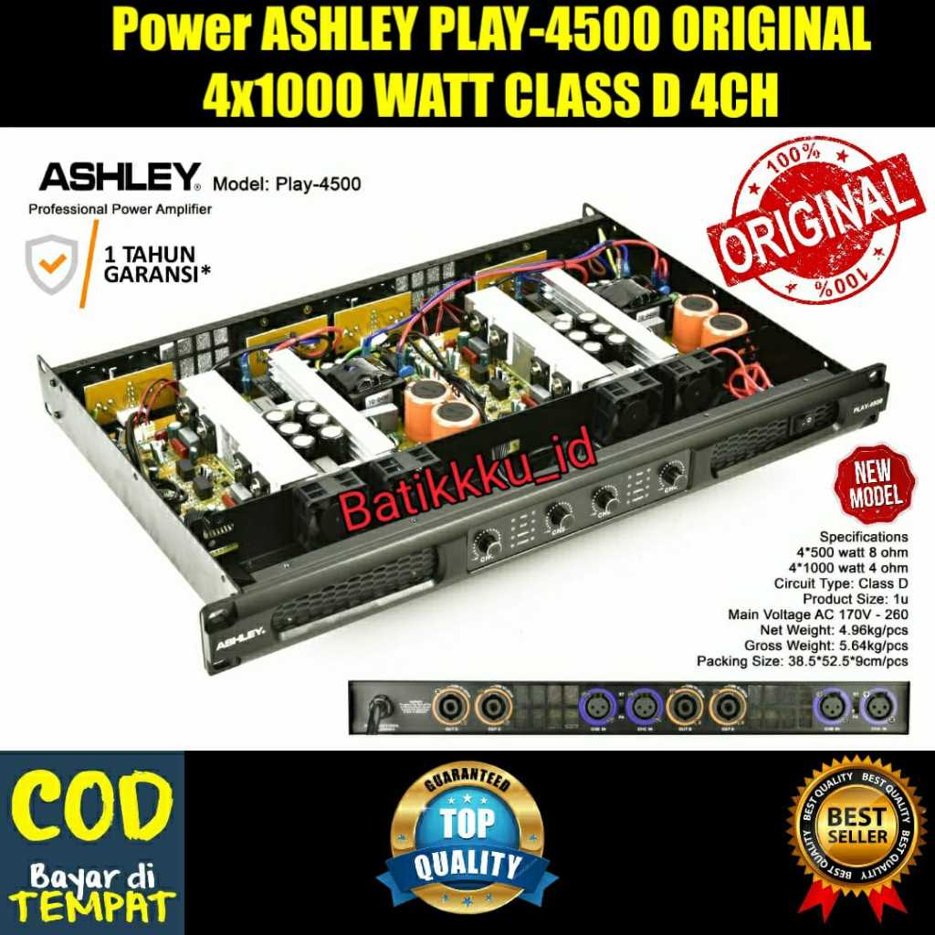Jual POWER ASHLEY PLAY 4500 PLAY4500 ORIGINAL NEW 4CH CLASS D AMPLIFIER | Shopee Indonesia