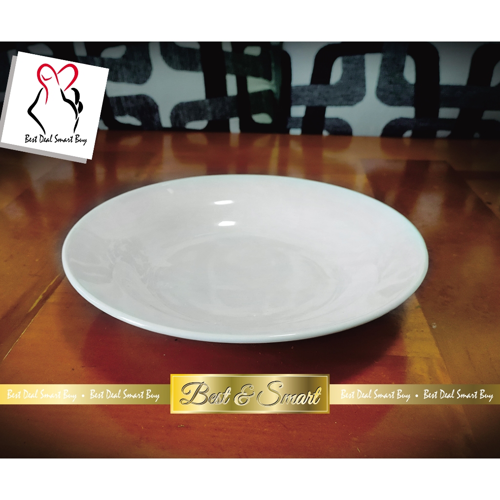 Jual (Harga 6 pcs) Piring Makan Cekung Keramik Putih Polos 8 Inch / 20 ...