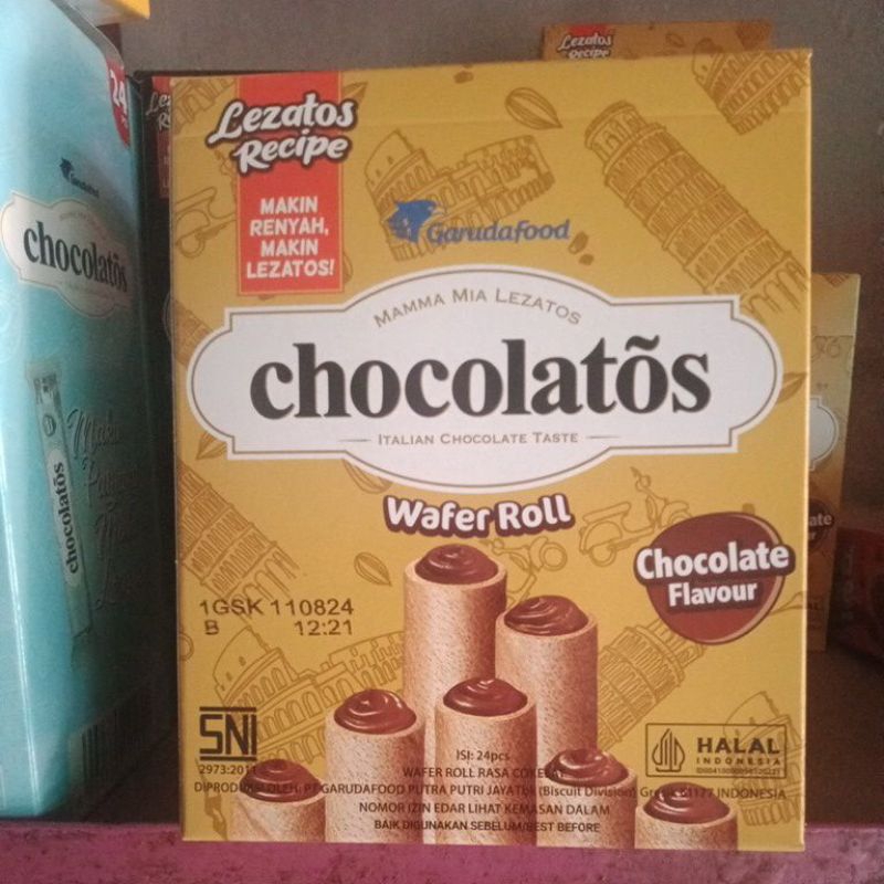 Jual CHOCOLATOS COKLAT WAFER ROLL ISI24 pcs | Shopee Indonesia