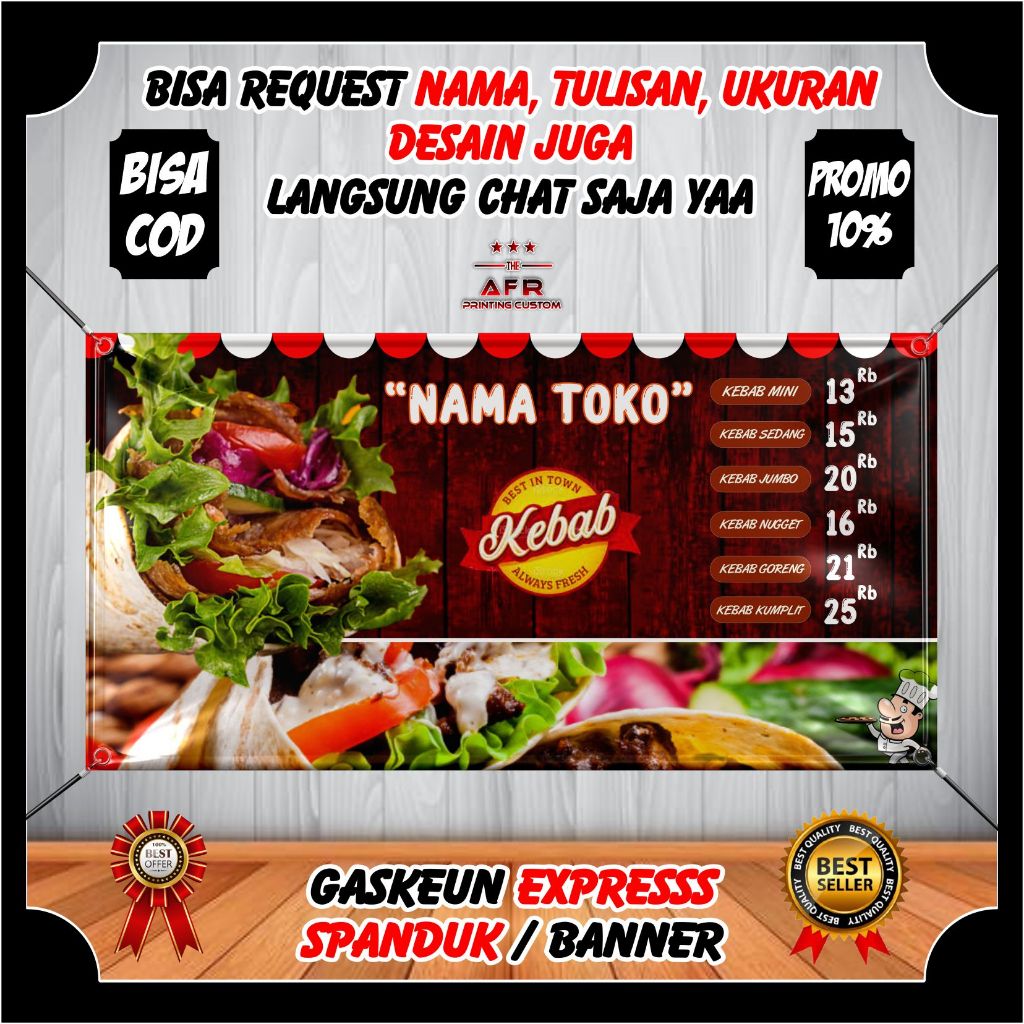 Jual Spanduk Banner Backdrop Jajanan Kebab Viral Enak - Banner Jualan ...