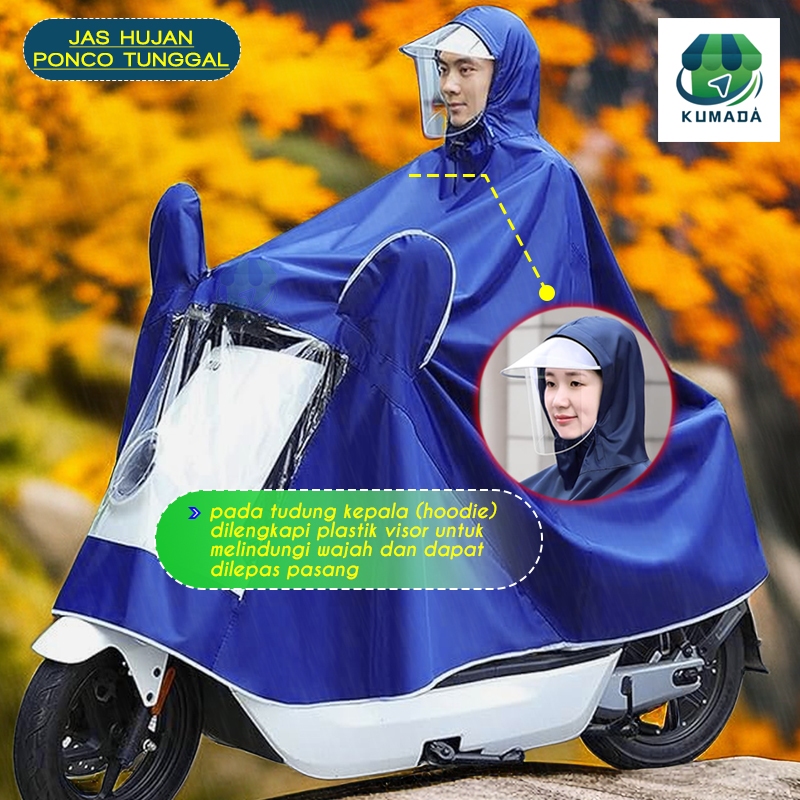 Jual XionTian Jas Hujan Motor 1 kepala Pria Dan Wanita Tebal Anti Angin ...
