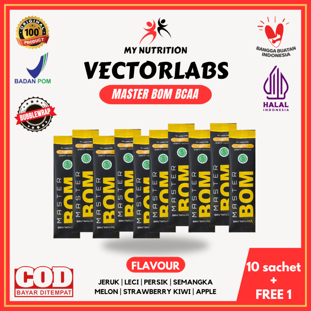 Jual Vectorlabs Master BOM BCAA 10 Sachet VL Bubuk Suplemen Protein ...