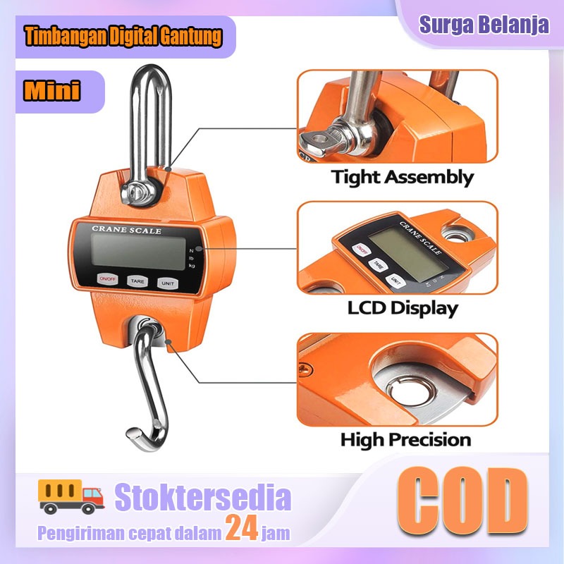 Jual Timbangan Digital Gantung Timbangan Crane 300kg Timbangan Digital ...