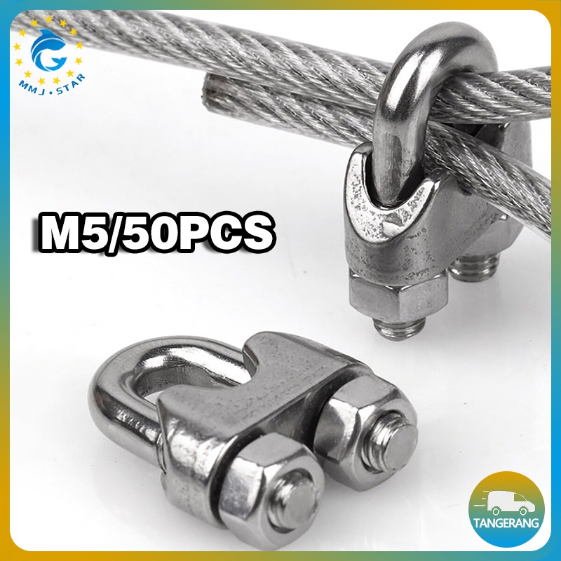 Jual 【50PCS M5】Kuku Macan/Klem Seling/Klip Tali Kawat/Clamp Seling ...