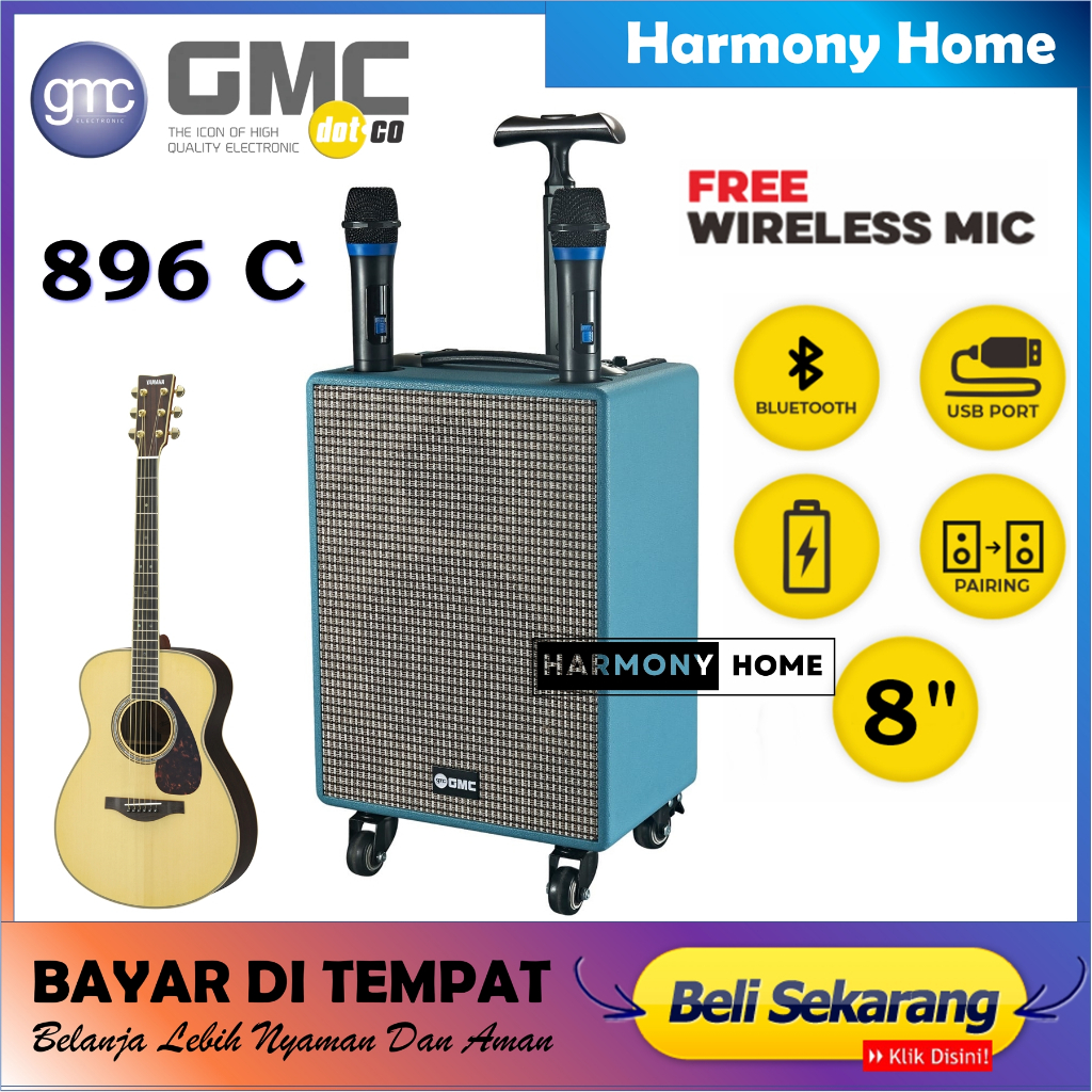 Jual Speaker Portable GMC 896C Speaker Bluetooth 896C Speaker Aktif ...