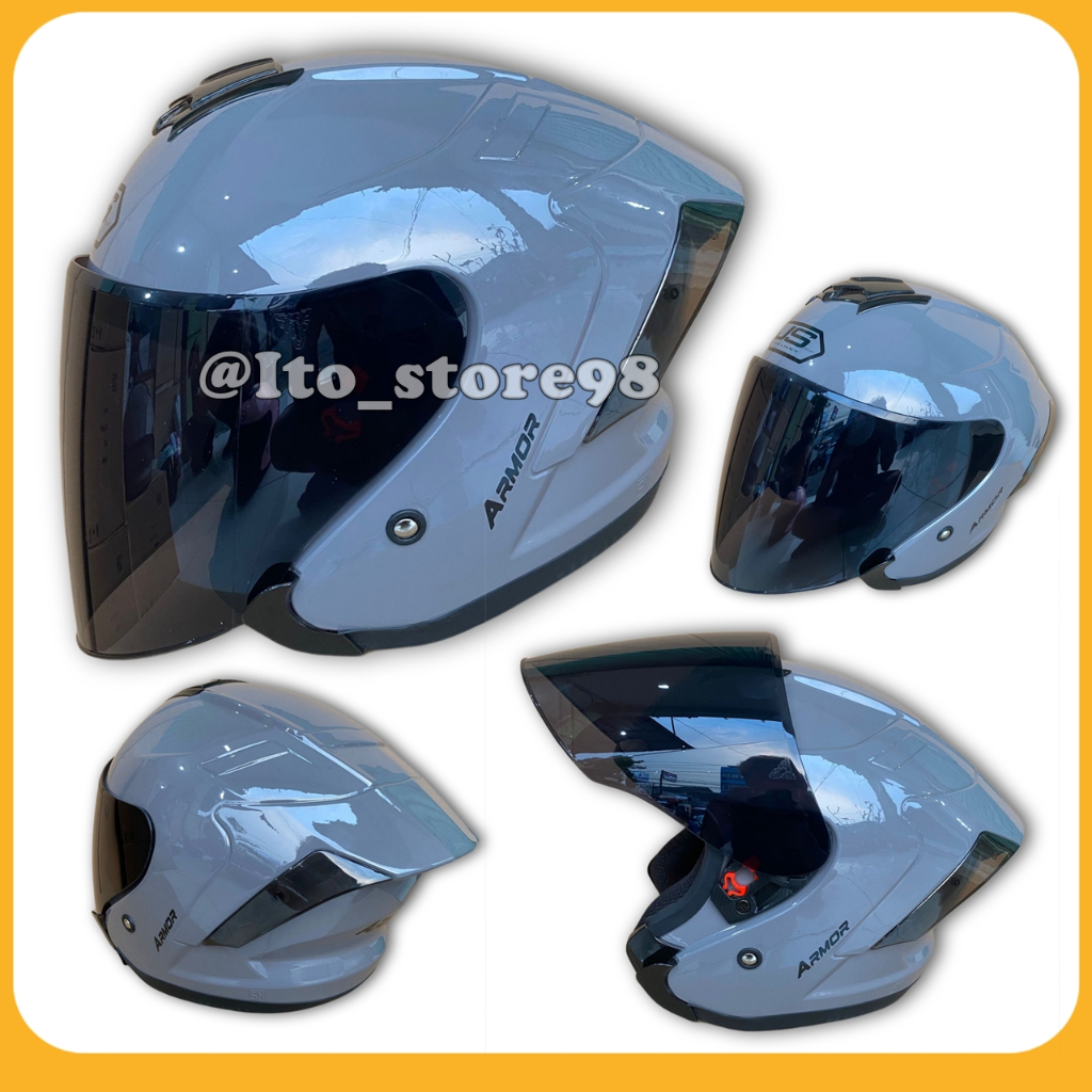 Jual Helmets Sepeda Motor Half Face Js Armor Yakuza Solid Polos ...