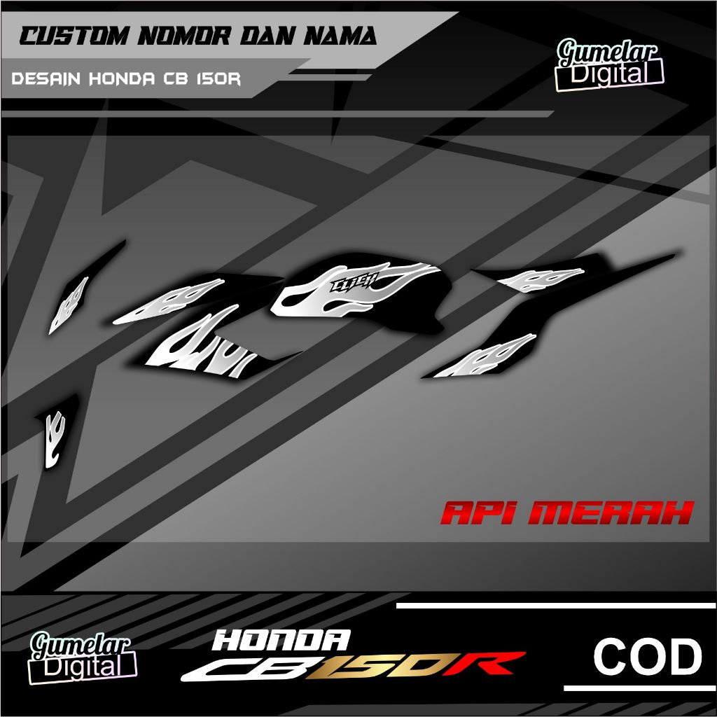 Jual STRIPPING SIMPEL HONDA CB 150R LED API HOT WHEELS CUSTOM NAMA ...