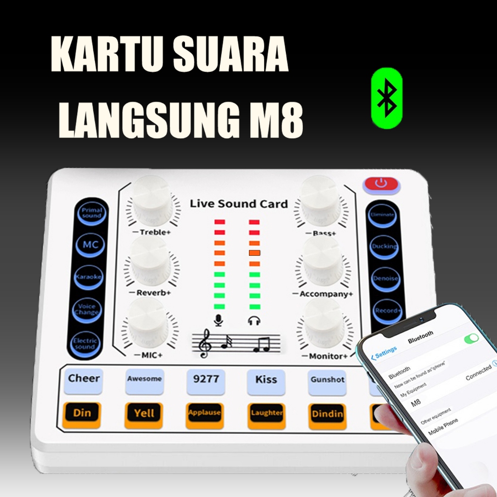 Jual M8 Soundcard Bluetooth Cocok untuk External Wireless DJ Mixer ...