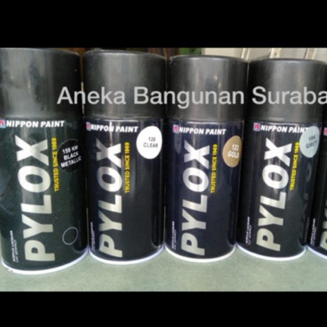 Jual Cat Semprot PYLOX Nippon Paint | pyloc epoxy hitam putih silver ...