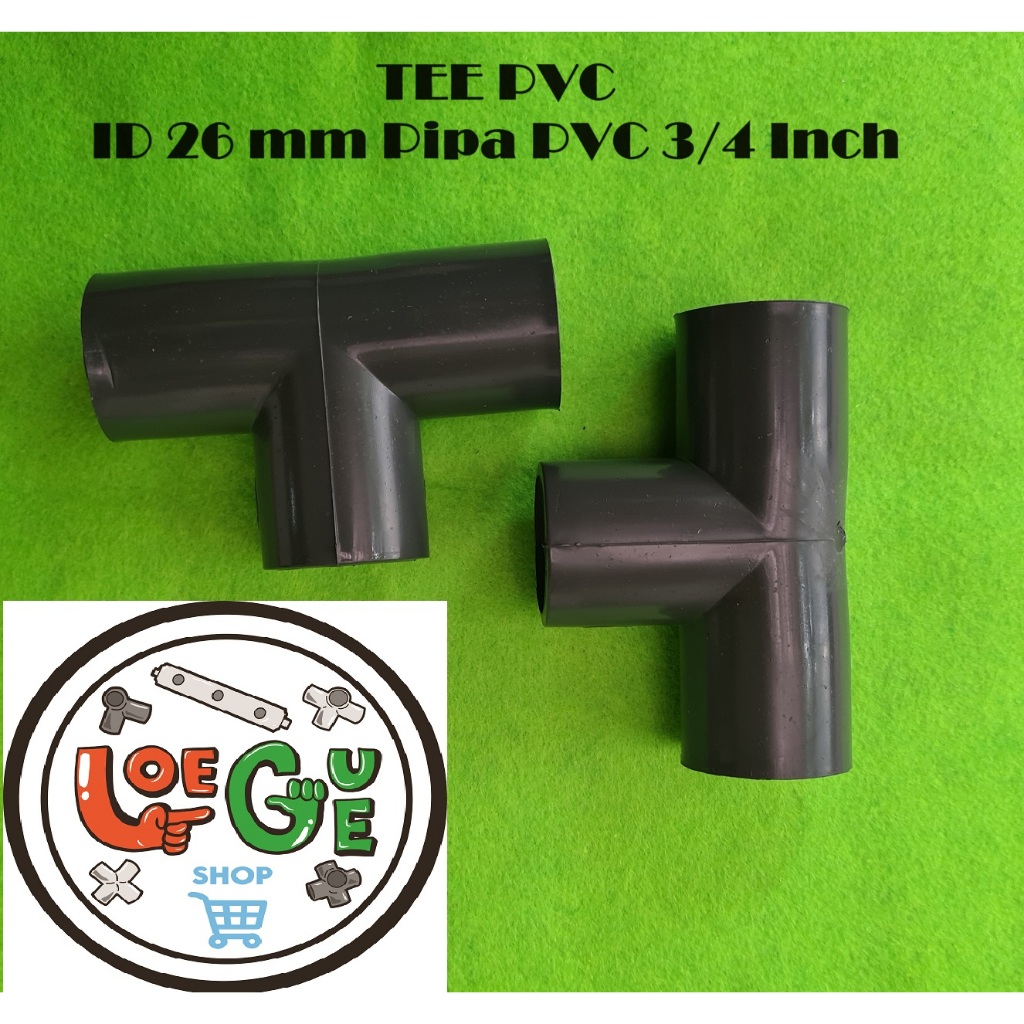 Jual Fitting T tee pipa pvc 1", 3/4" & 1/2 inch atau ID 32 , 26 & 22 mm ...