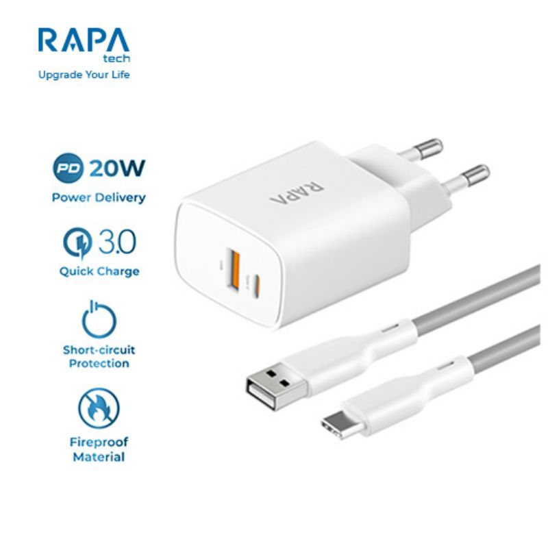 Jual RAPAtech power I (QC+PD20W) with A-to-c cable | Shopee Indonesia