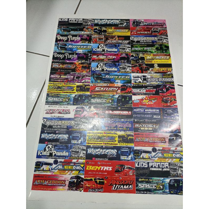 Jual stiker bus basuri isi 45 kotak 1 lembar | Shopee Indonesia