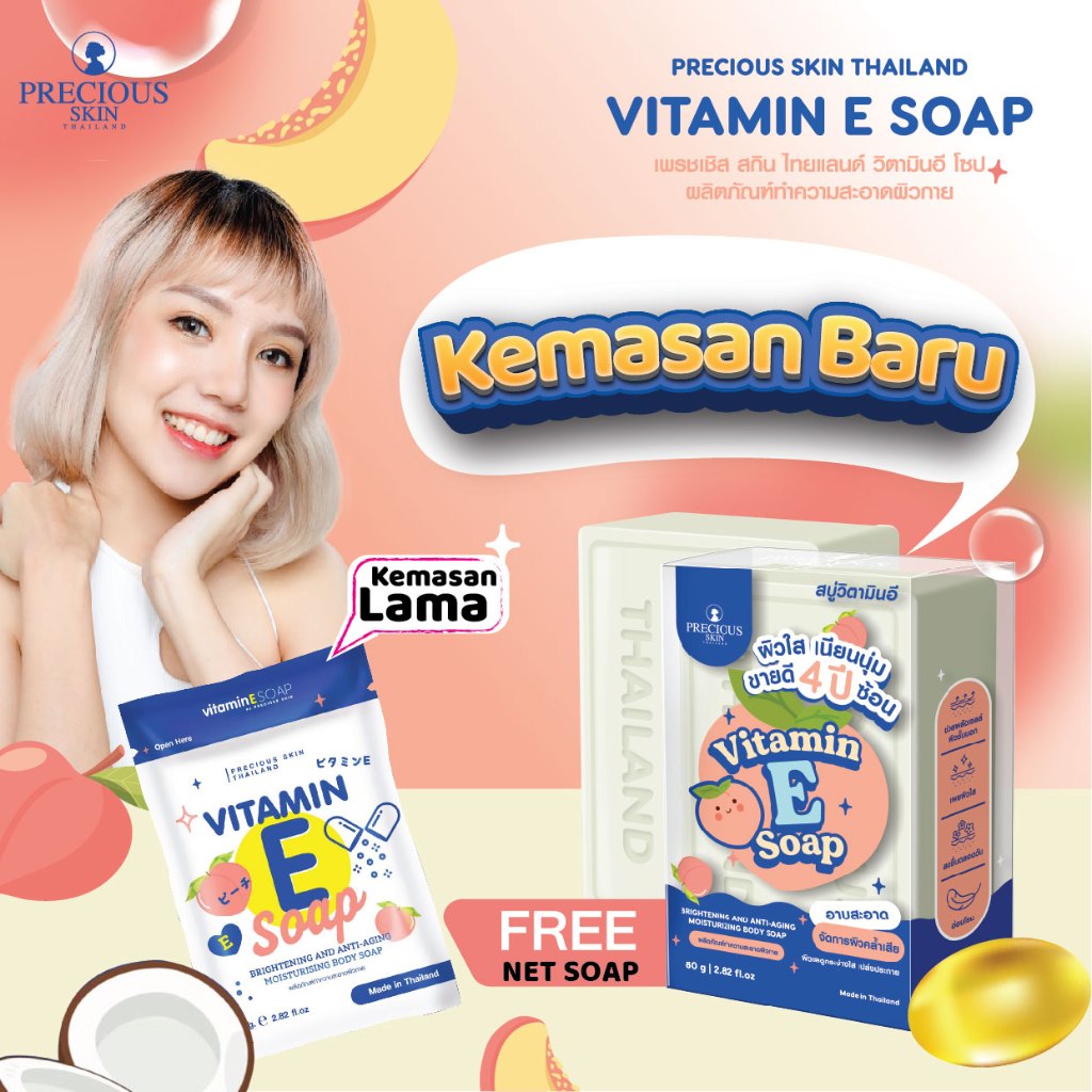 Jual Precious Skin Thailand Vitamin E Peach Brightening Body Soap ...