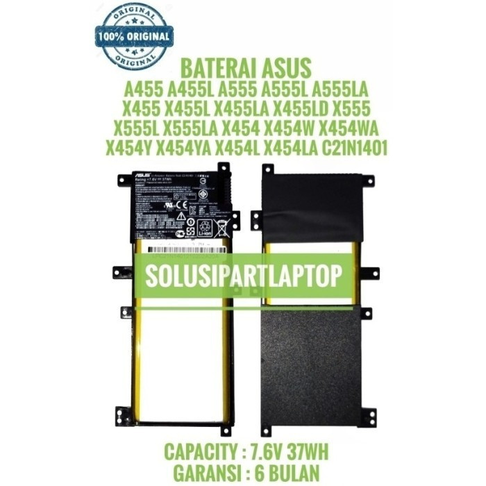Jual Baterai Asus X455 X455L X455LA X455LD X454 X454W X454WA X454Y X454YA X454L A455 A455LF K455 ...