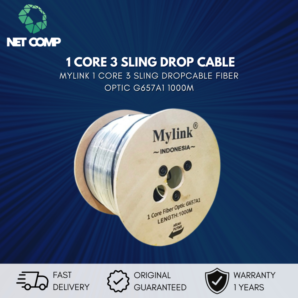 Jual MYLINK DROPCORE 1 CORE 3 SELING FIBER OPTIC G657A1 1 KM / 1000M ...