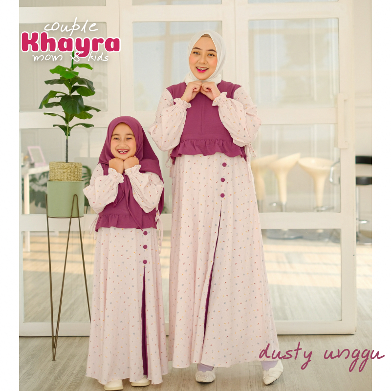 Jual Gamis Couple Ibu dan Anak Perempuan Bahan Crinkle Motif Kombinasi ...