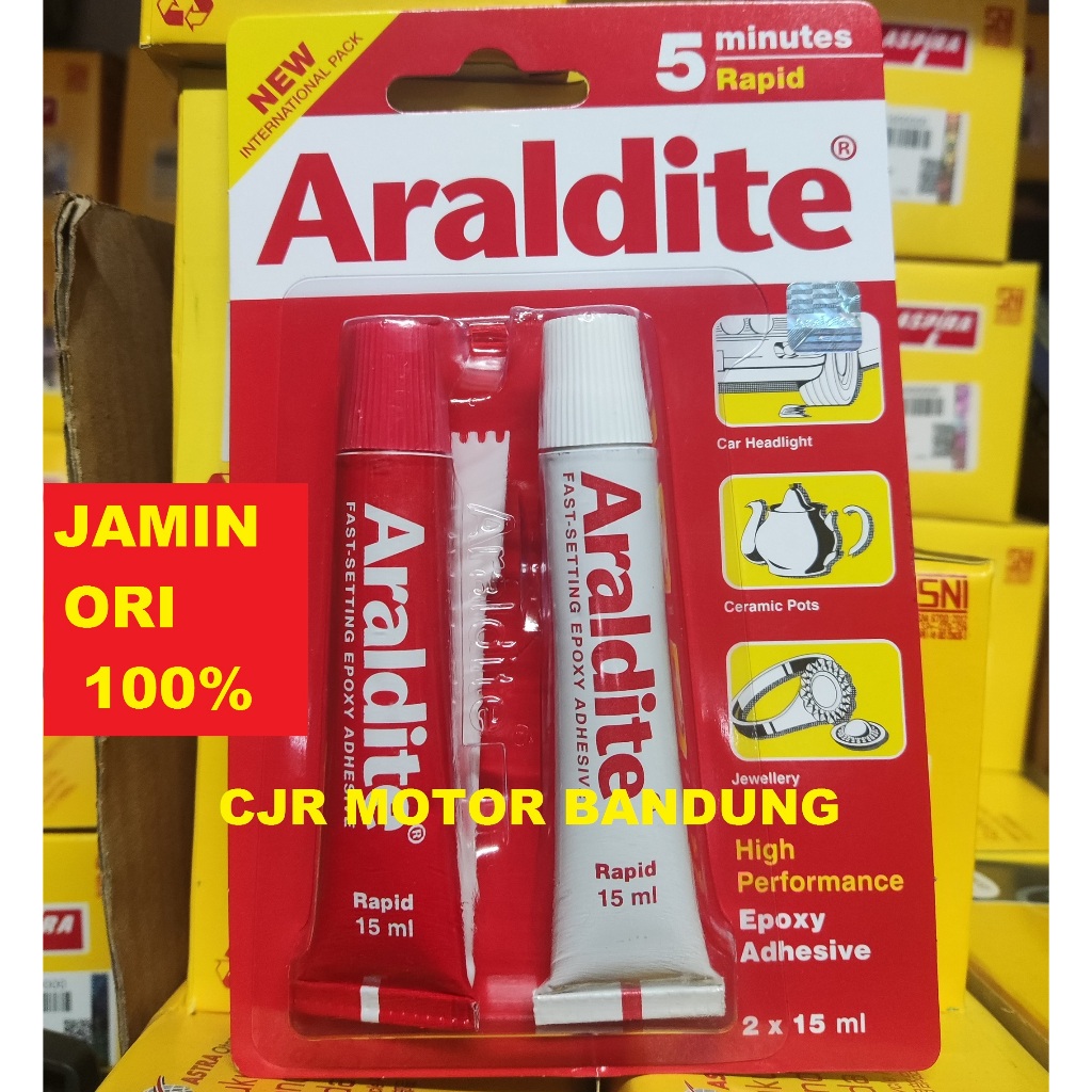 Jual LEM ARALDITE MERAH RAPID 5 MINUTES ARALDIT ASLI LEM BESI EPOXY ...