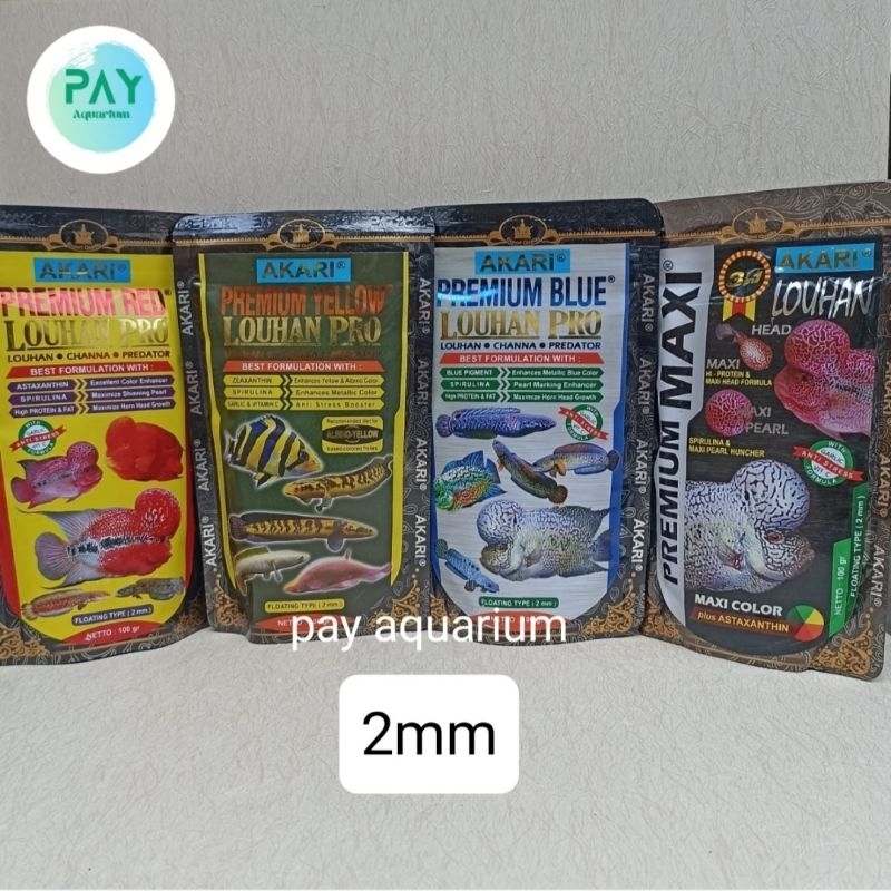 Jual Akari premium louhan pro blue red yellow maxi pelet ikan hias ...