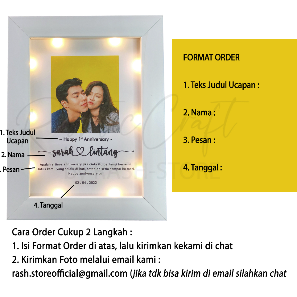 Jual Super Promo AESTHETIC FRAME LED | GIFT FOR BIRTHDAY / WEDDING ...