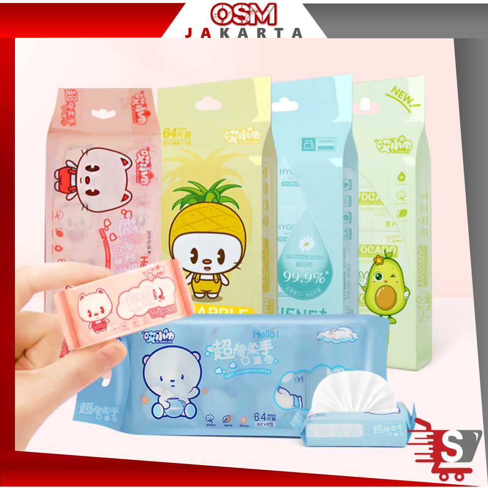 Jual OSM JKT 5976 Tisu Basah Mini / Tisu Basah Karakter Lucu / Tisu ...