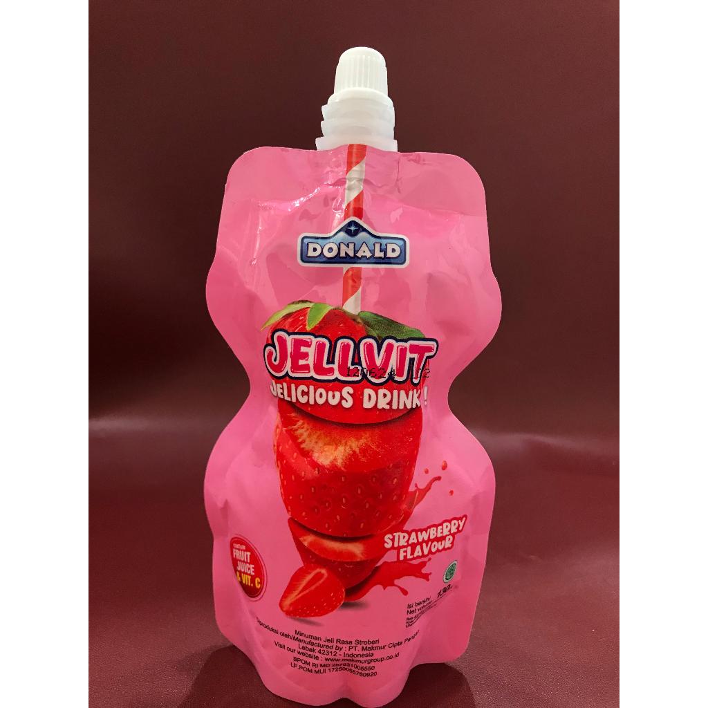 Jual Donald Jelly Vit Strawberry 130ml - Minuman Rasa Buah Strawberry ...