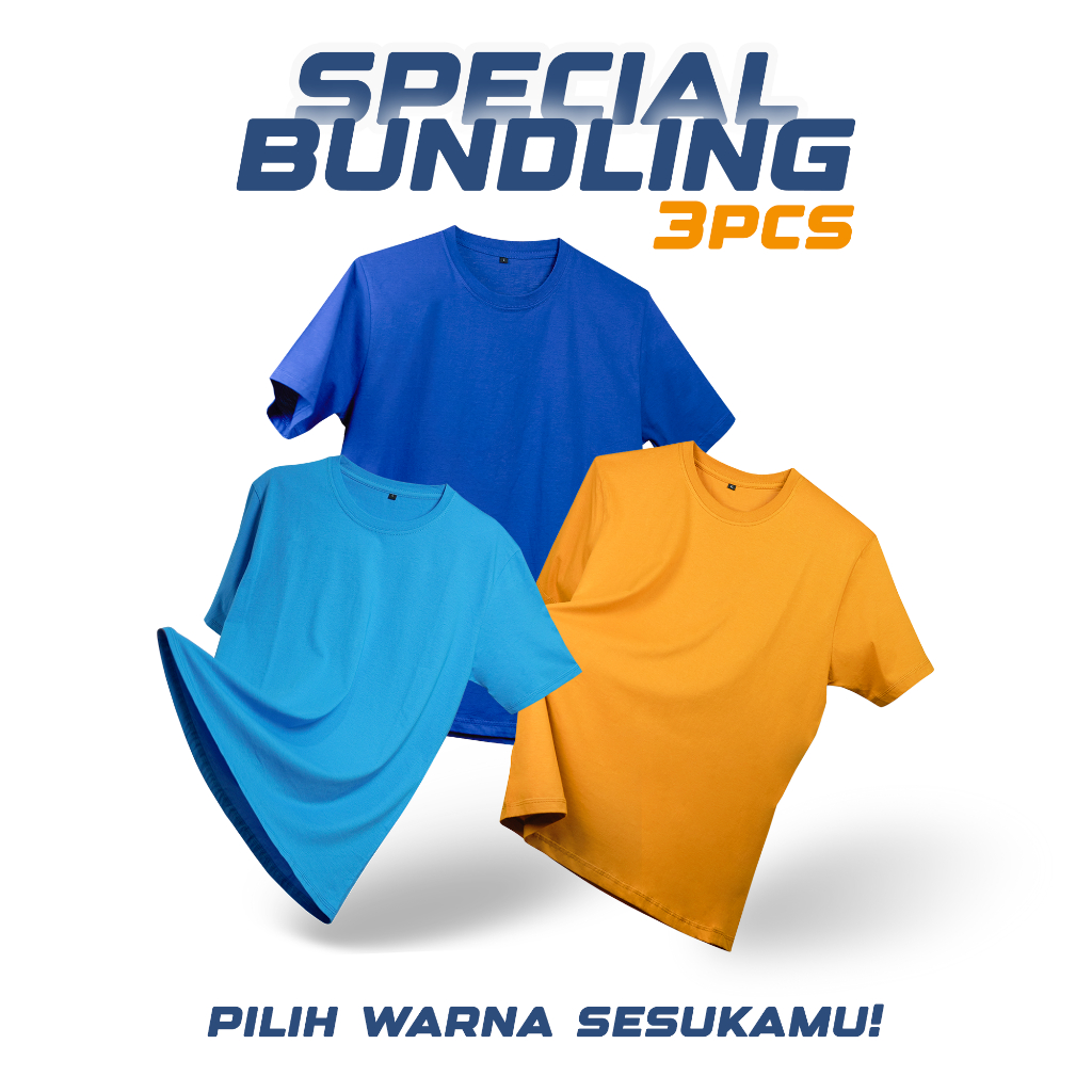 Jual Paket Bundling 3pcs Kaos Polos Cotton Combed 30s Lengan Pendek Oneck Reguler Fit Short ...