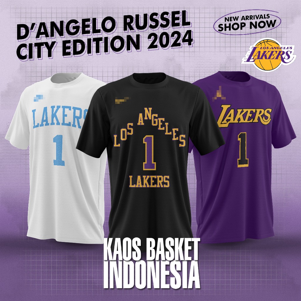 Jual Baju Basket Pria Wanita NBA T shirt basket Kaos LA LAKERS 1 D ...