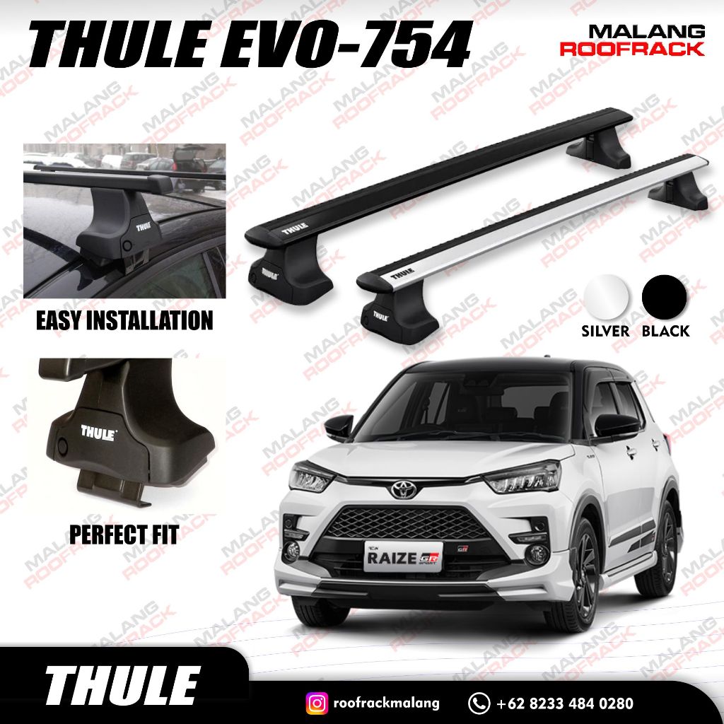 Jual RAIZE ROCKY Thule wingbar crossbar roof rack original cross bar ...