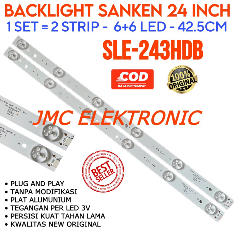 Jual BACKLIGHT TV LED SANKEN 24 INCH SLE-243HDB SLE243HDB 243HDB LAMPU ...