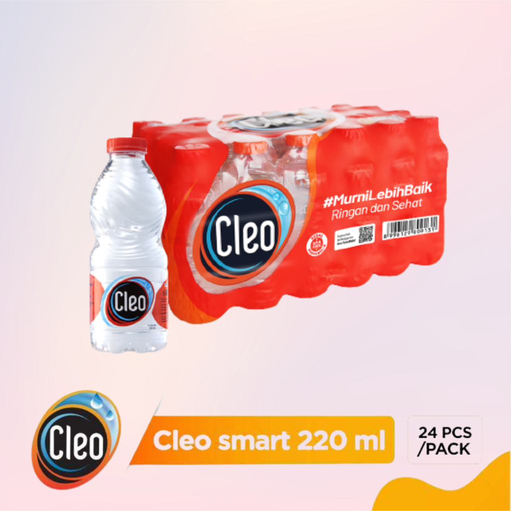 Jual Cleo Botol Mini Smart 220ml (24 Botol) | Shopee Indonesia
