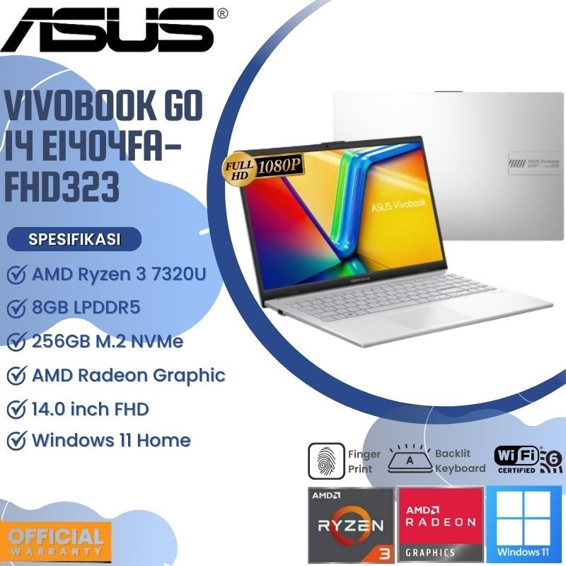 Jual ASUS VIVOBOOK GO 14 E1404FA-FHD323 - AMD RYZEN 3 7320U 8GB 256GB ...