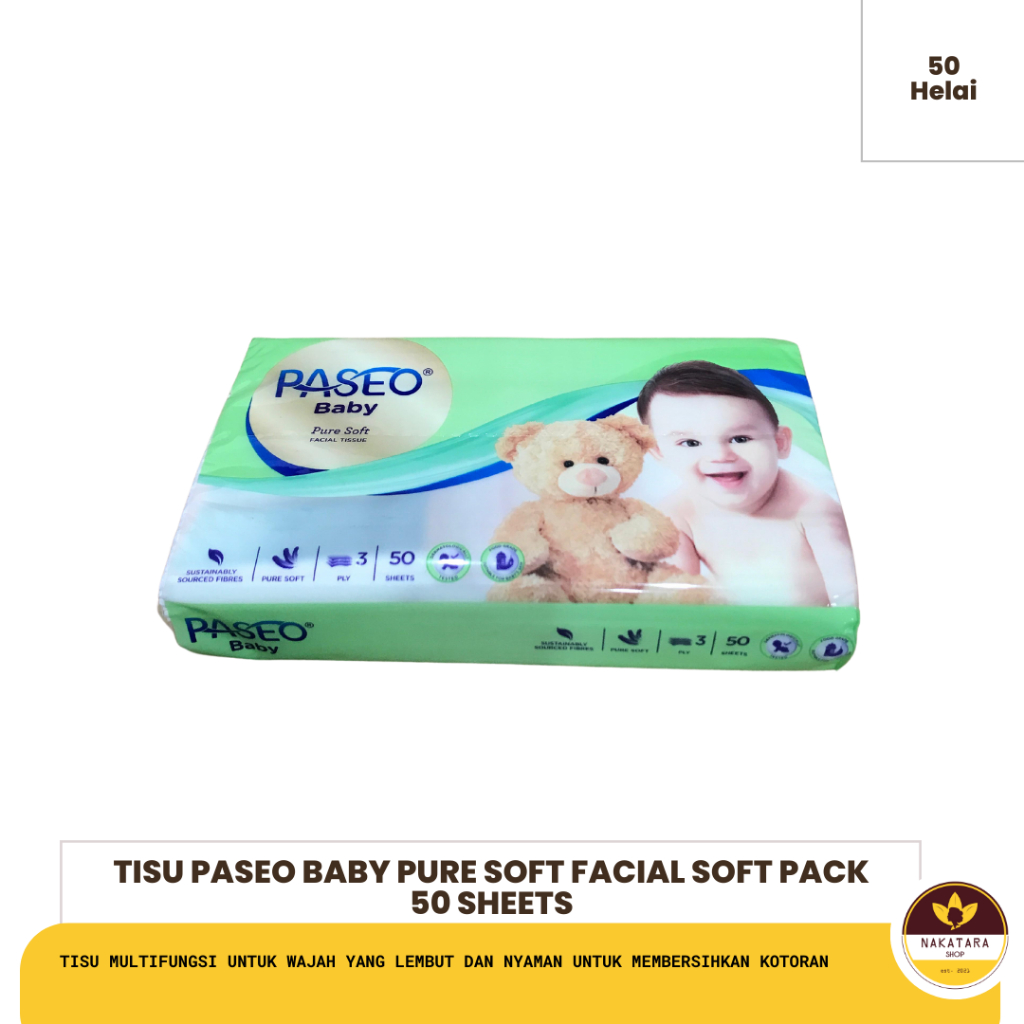 Jual PASEO BABY PURE SOFT FACIAL TISSUE TRAVEL PACK 50 LEMBAR | Shopee ...