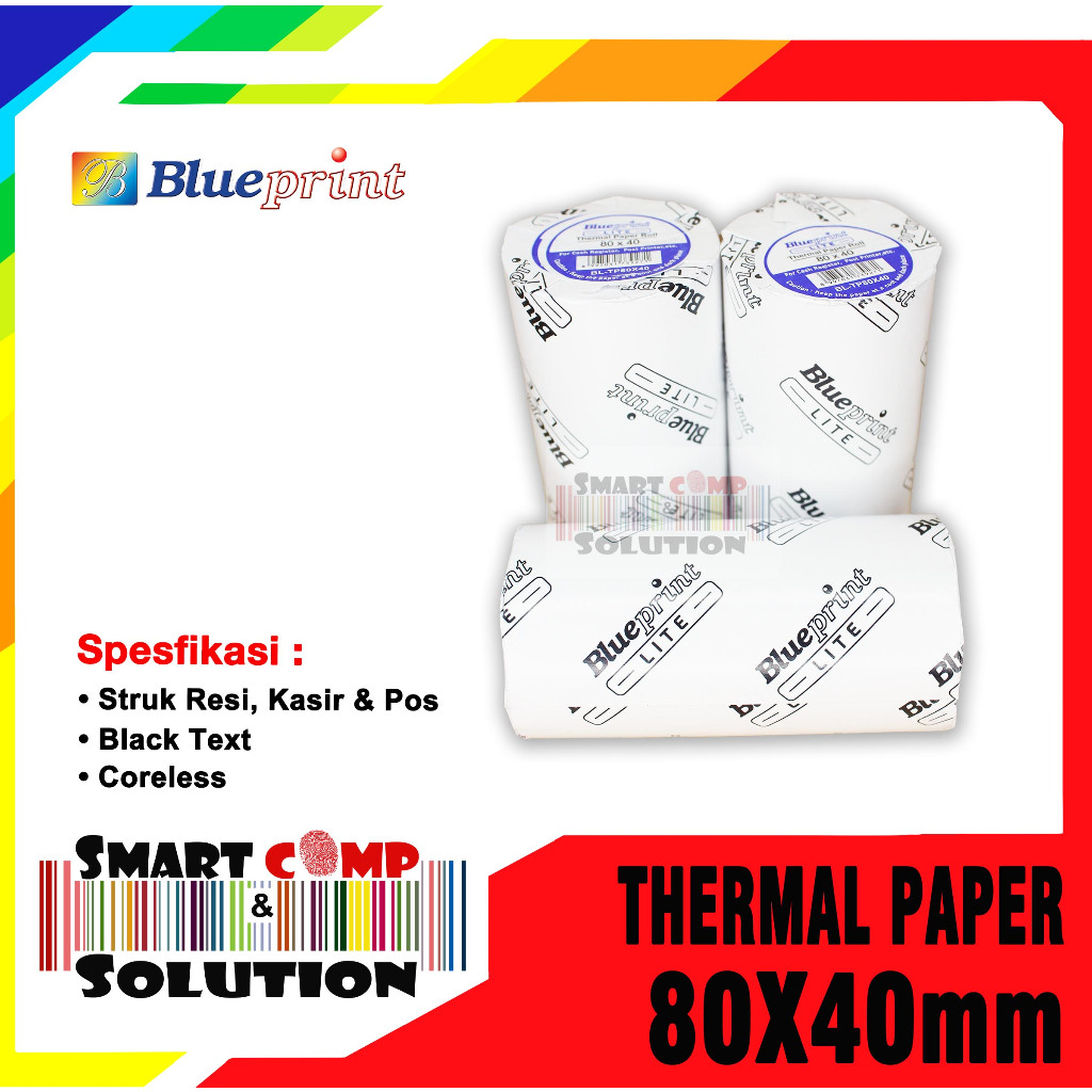 Jual Kertas Thermal Nota Struk Kasir 80mm x 40mm Thermal Paper roll ...