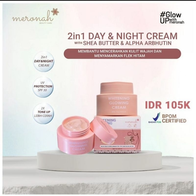 Jual [COD/BAYAR DI TEMPAT] MERONAH Cream Glowing 2in1 | Shopee Indonesia