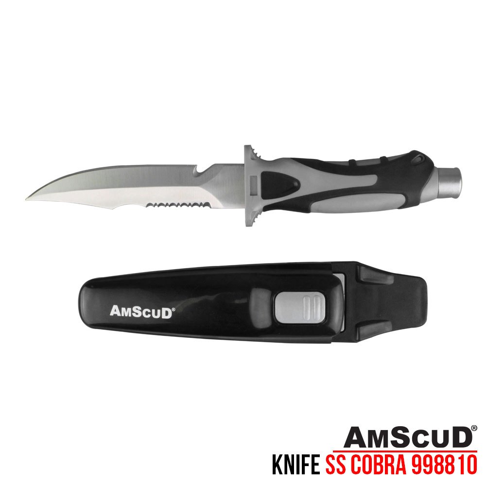 Jual AmScuD Diving Cut Tool SS COBRA POINT 26.5cm 998810 / Pisau Scuba ...