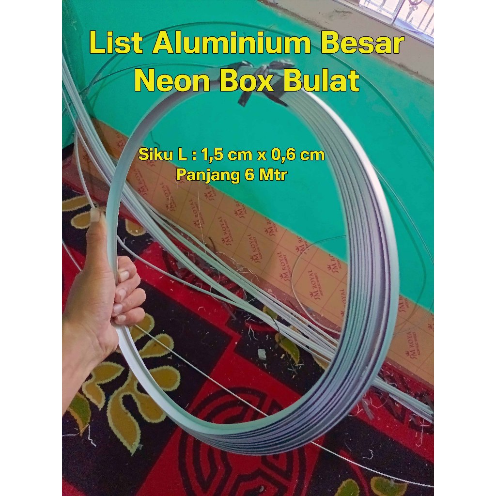 Jual LIST ALUMINIUM BESAR MURAH UKURAN 1,5 x 0,6 CM PANJANG 6 MTR UNTUK ...