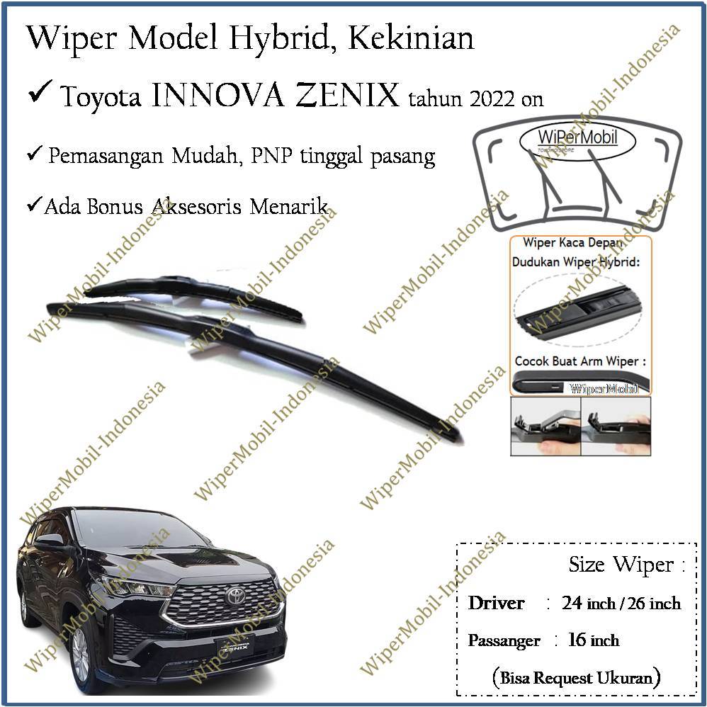 Jual Wiper Hybrid Kaca Mobil Toyota Innova Zenix Hybrid tahun 2022 2023 ...