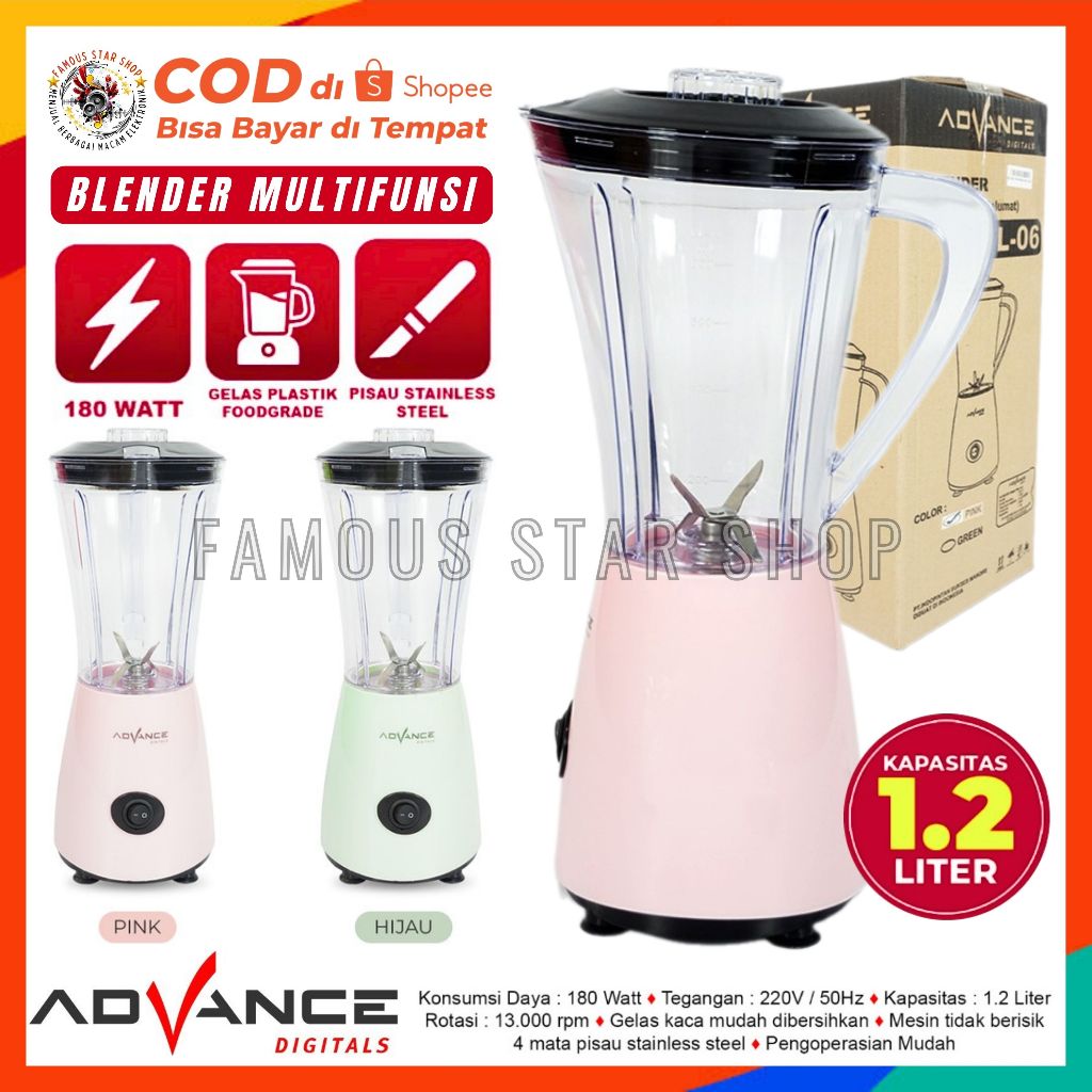Jual Blender Jus Buah Serbaguna Tahan Lama ADVANCE BL-06 Terbaru 1,2 ...