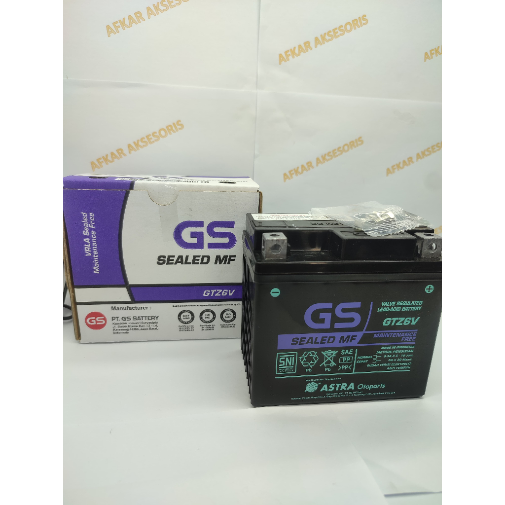 Jual AKI ACCU GS ASTRA ORIGINAL GTZ6V VARIO 125 150 SATRIA FU SONIC ...