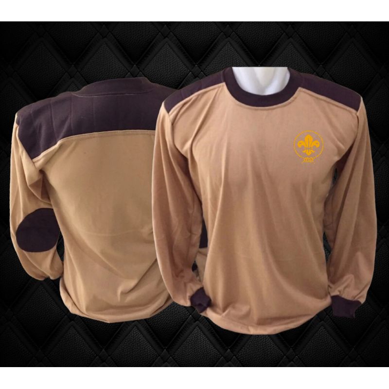 Jual kaos pramuka lengan panjang - kaos penembak coklat logo scout ...