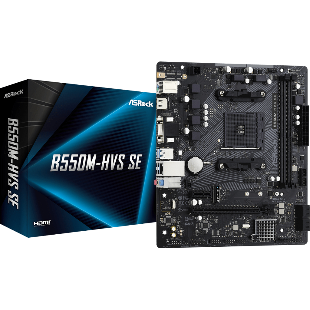 Jual MOTHERBOARD ASROCK B550M-HVS SE (AM4,AMD,B550,DDR4,USB3.2,SATA3) | Shopee Indonesia