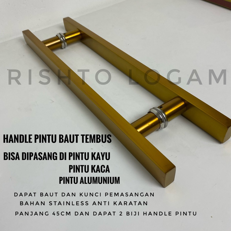Jual handle pintu minimalis 45cm pintu alumunium pintu kaca pintu kayu ...