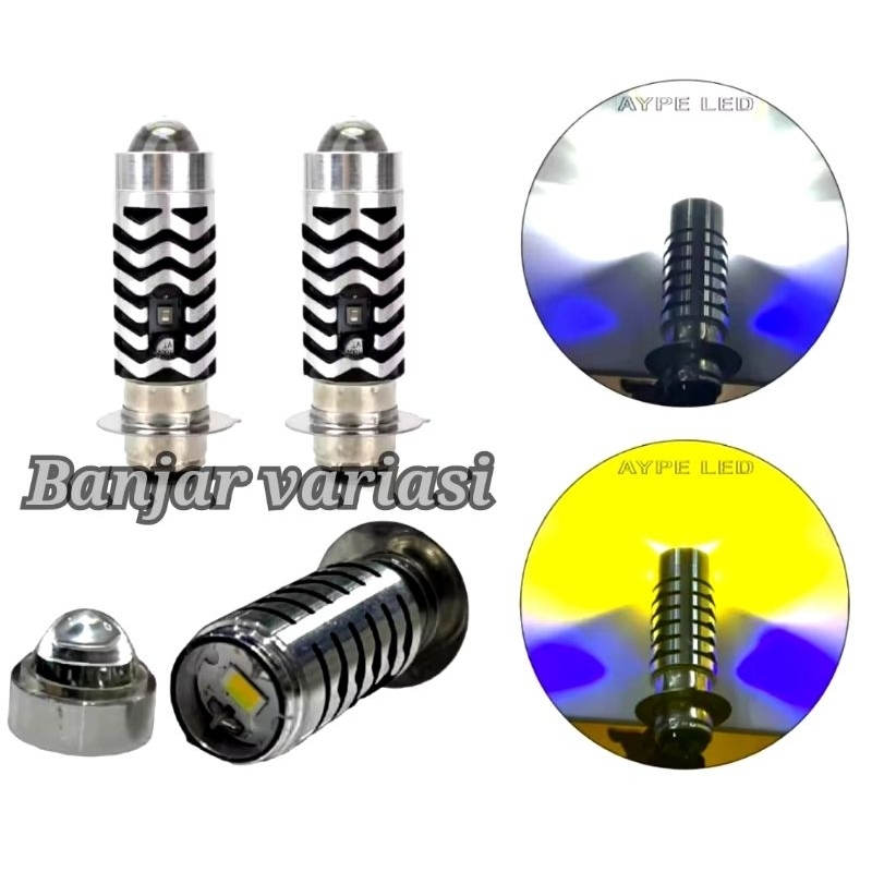 Jual Lampu utama Led H6 laser jauh dekat putihkuning plus senja biru ...