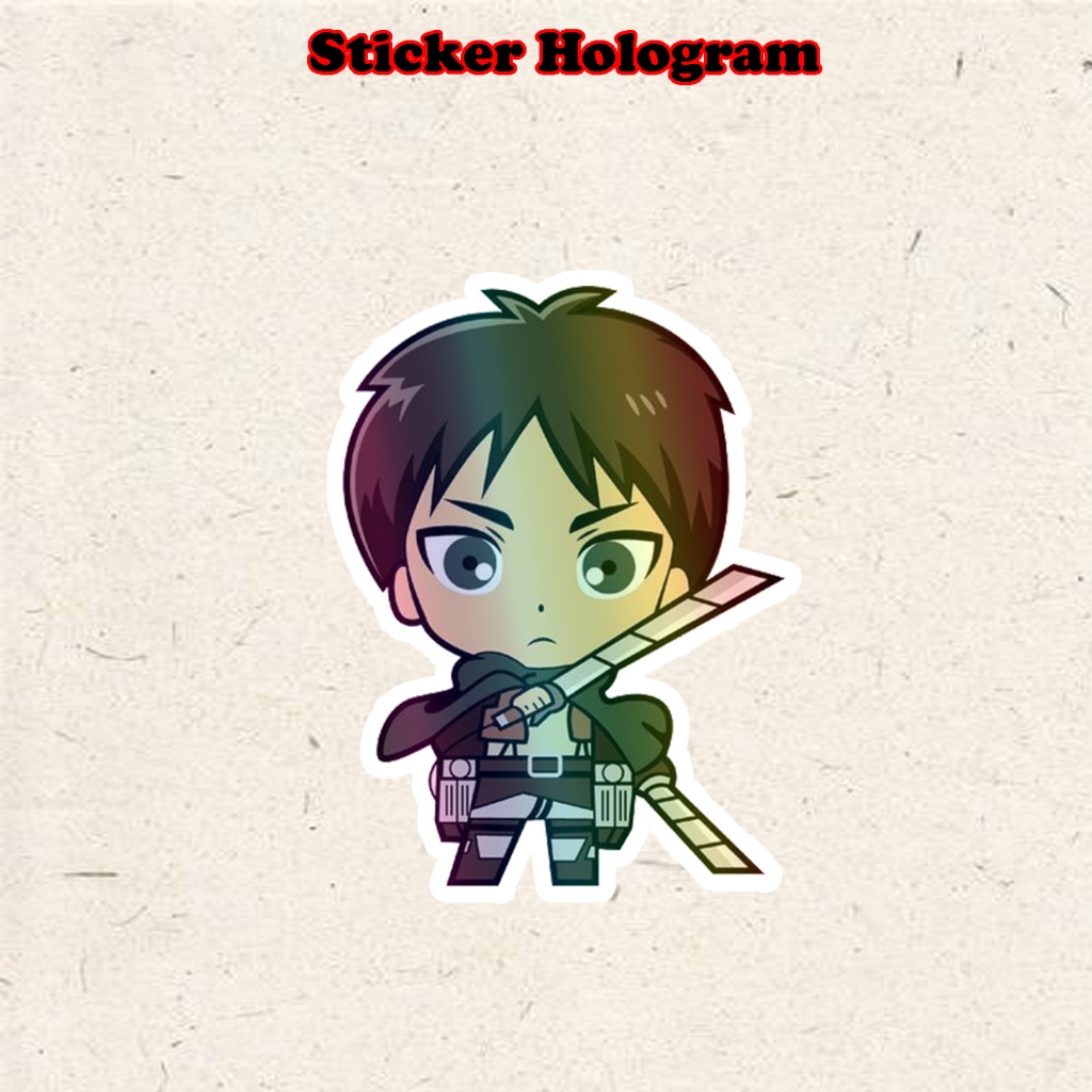 Jual Stiker Hologram anime Eren Attack on titan sticker case hp ...